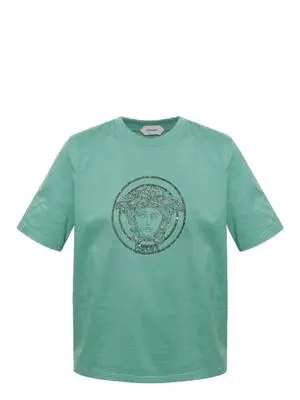 VERSACE Versace Crystal-Embellished Medusa T-Shirt