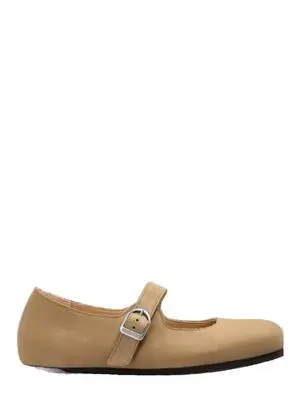 BIRKENSTOCK Round Toe Mary Jane Flats With Adjustable Buckle - Brown