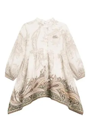 ETRO Etro Paisley Print Pegasus Embroidered High Neck Dress