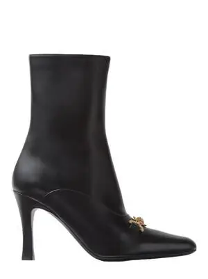 Versace Medusa Plaque Leather Ankle Boots - Black
