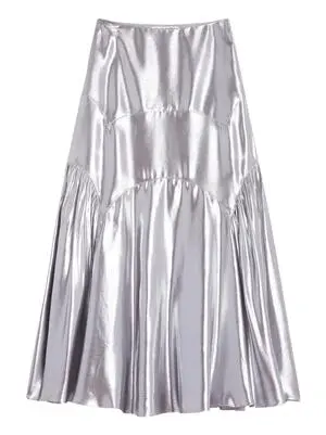 LANVIN Metallic Wrinkled Skirt - Gray