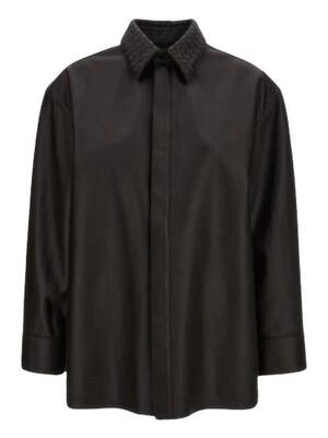 Bottega Veneta Long-sleeved Collared Shirt - Black