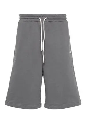 MSGM Track Shorts With Drawstring Waist And Logo Print - Gray