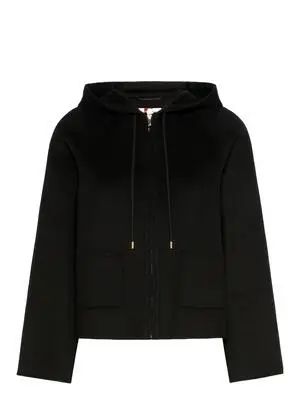 Max Mara Long-sleeved Casual Jacket With Hood - Black