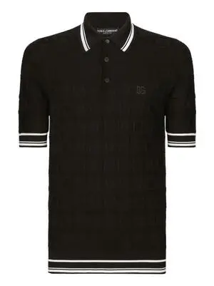 Dolce & Gabbana Logo-embroidered Polo Shirt - Black