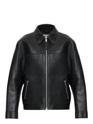 SAMSOE SAMSOE Long-sleeved Leather Jacket - Black