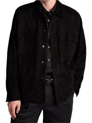 Vince Suede Shirt Jacket - Black