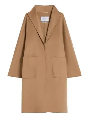 Max Mara Long-sleeved Coat With Stand-up Collar - Camel