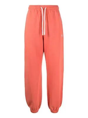 MARCELO BURLON COUNTY OF MILAN Logo-embroidered Cotton Track Pants - Orange