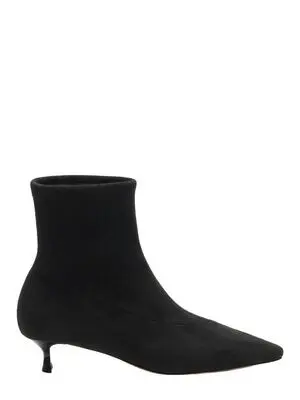 Casadei Giselle Stretch Suede Ankle Boots - Black
