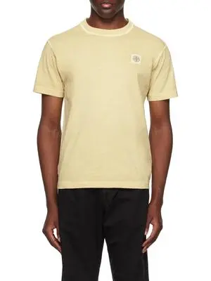 Stone Island Logo Patch Crewneck T-shirt - Flaxen