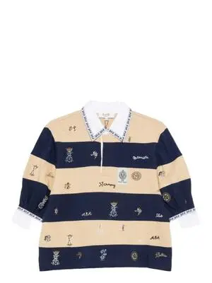 Sea Juliet Embroidered Striped Polo Shirt - Multi