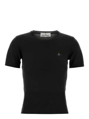 VIVIENNE WESTWOOD Bea Short-sleeve Knitted Top - Black