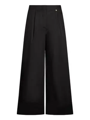 Liu Jo Flared Pleated Trousers - Black