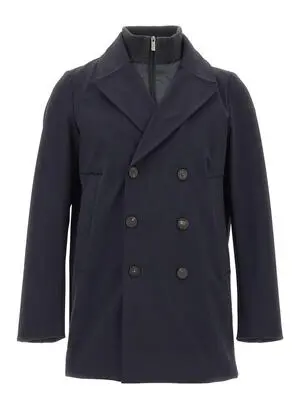 RRD Long Sleeve Double-breasted Trench Coat - Blue