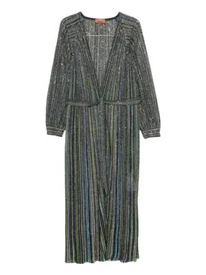 Missoni Sequin Embellished Striped Cardigan - Blue Multicolour