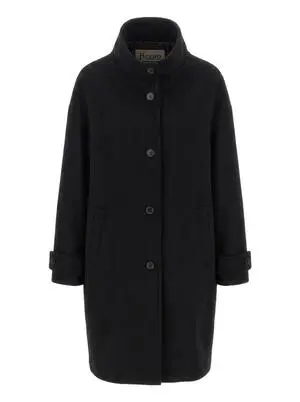 Herno High-collar Coat - Black