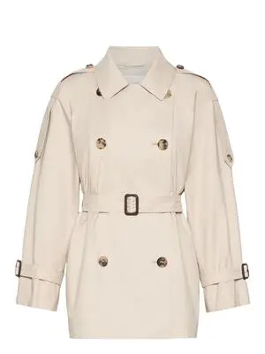 Max Mara Short Twill Trench Coat - Beige