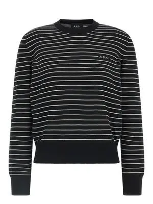 A.p.c. Sima Striped Crewneck Sweater - White/black