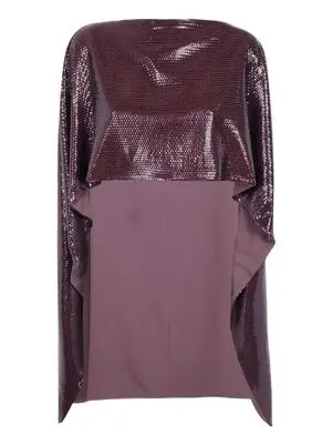Alberta Ferretti Sequined Cape - Brown