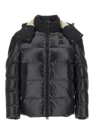 BLAUER. Long-sleeve Hooded Padded Zip-up Jacket - Black