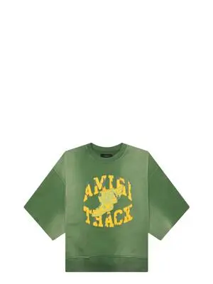 Amiri Logo Patch Short Sleeve Sweatshirt - Green