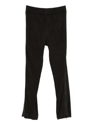 Issey Miyake Pleated Design Zip-detail Trousers - Black