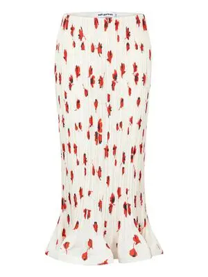 SELF-PORTRAIT Self-Portrait Floral Pleated Midi Skirt