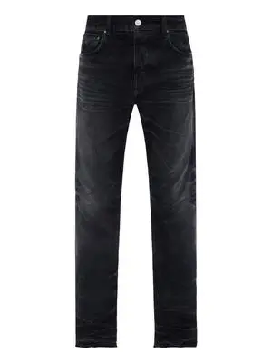 Amiri Logo Patch Straight Leg Jeans - Black