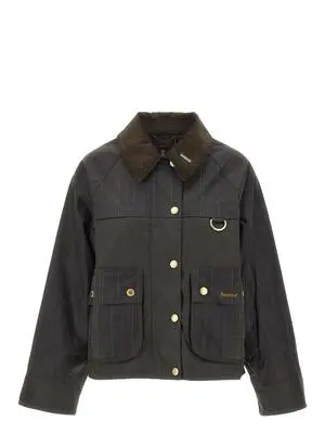 Barbour Tartan Spey Wax Jacket - Black