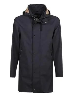 Herno Zip-up Hooded Jacket - Black