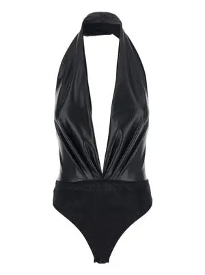 Andamane Sleeveless V-neck Bodysuit - Black