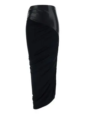 Andamane The Attico Panelled Ruched Detail Skirt - Black