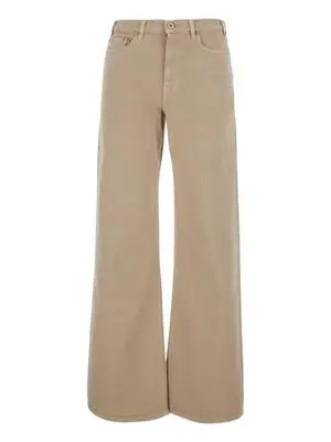 Ag High-waist Baggy Jeans - Beige