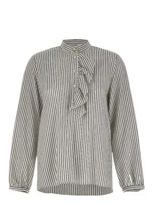 Marella Striped Long Sleeve Shirt - Gray