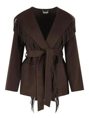 Simkhai Rowen Fringe-trimmed Wool Jacket - Brown