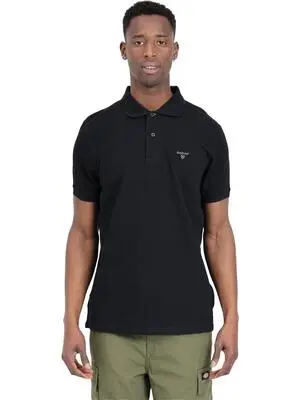 Barbour Logo-embroidered Cotton Polo Shirt - Black