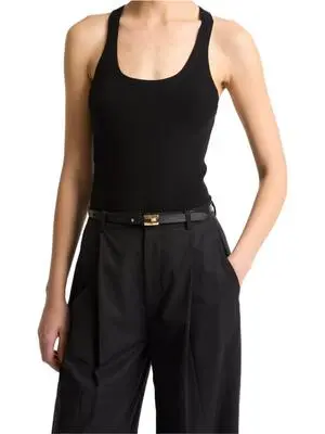 Vince Milano-stitch Scoop-neck Sweater Tank - Black
