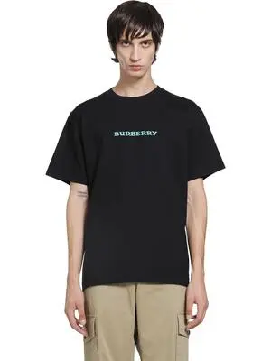 Burberry Heritage Logo Cotton T-shirt - Black