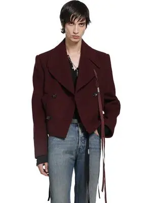 ANN DEMEULEMEESTER Dalmar Double-breasted Wool Cropped Caban Jacket - Red