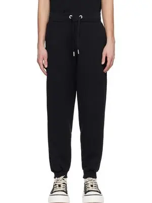 AMI Paris De Coeur Embroidered Drawstring Track Sweatpants - Black