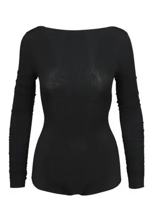 Alberta Ferretti Slim-fit Long-sleeved Bodysuit - Black