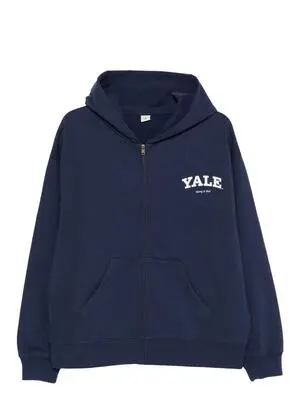 SPORTY  RICH Sporty & Rich Yale Logo Zip-up Hoodie - Blue