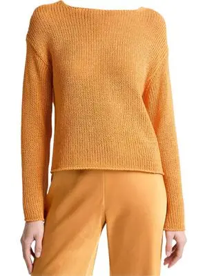 Vince Ribbed-knit Boat-neck Sweater - Orange