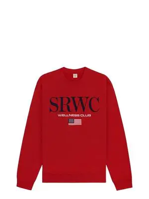 SPORTY  RICH Sporty & Rich Crewneck Sweatshirt With Embroidered Logo - Red