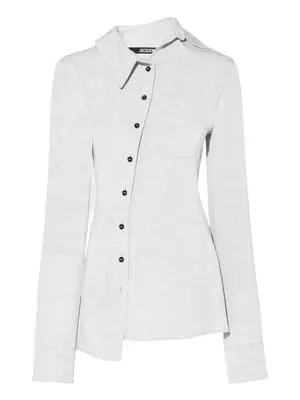 Jacquemus La Chemise Pablo Asymmetric Shirt - Light Gray