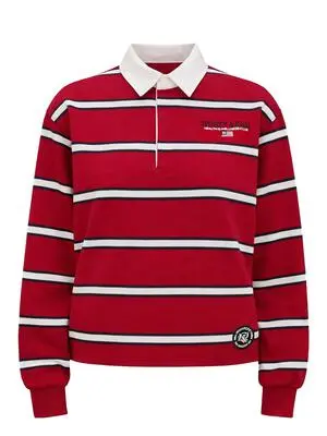 SPORTY  RICH Long-sleeved Polo Shirt - Red