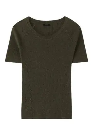 JOSEPH Belarb Linen Blend Knit T-shirt - Palm