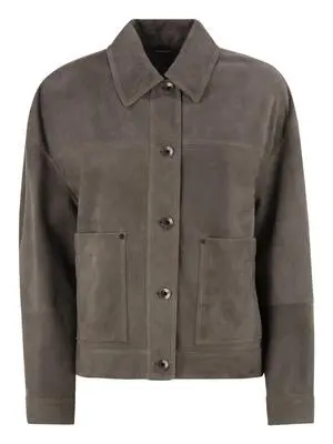 Brunello Cucinelli Leather Shirt Jacket - Green