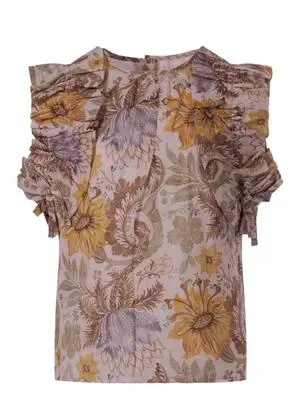 ZIMMERMANN Zimmermann Ruffled Floral Blouse